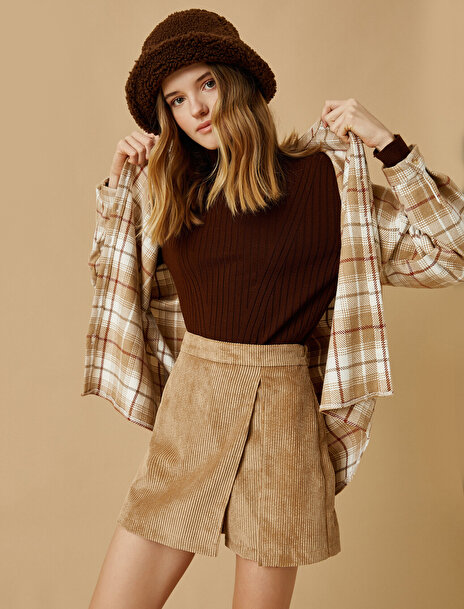 Koton Ole Genç Kız Kadife Mini Şort Etek