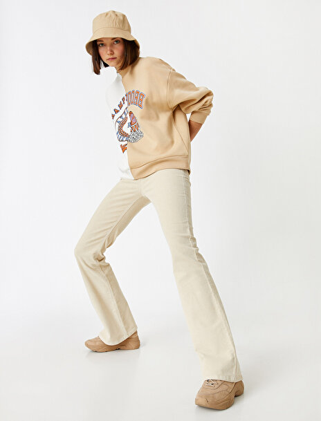 Koton Ole Genç Kız İspanyol Paça Kadife Pantolon