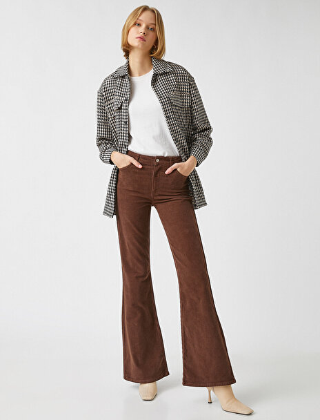 Koton Ole Genç Kız İspanyol Paça Kadife Pantolon