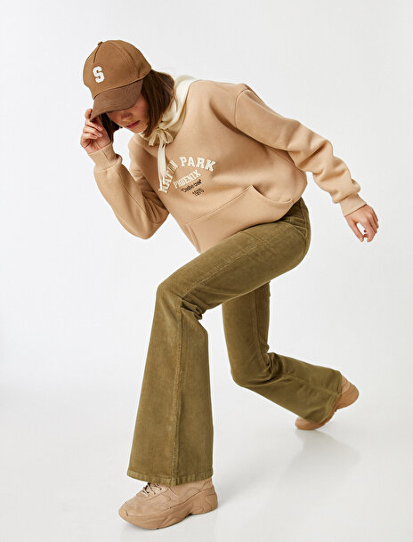 Koton Ole Genç Kız İspanyol Paça Kadife Pantolon