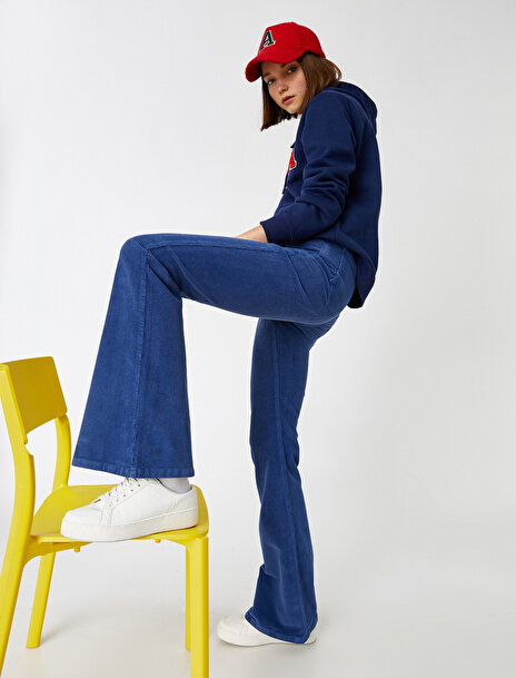 Koton Ole Genç Kız İspanyol Paça Kadife Pantolon