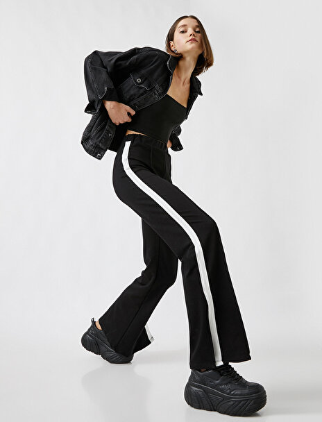 Koton Ole Genç Kız Beli Lastikli Çizgili Eşofman Altı