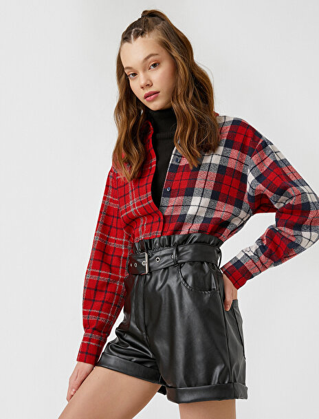 Koton Ole Genç Kız Kareli Uzun Kollu Gömlek