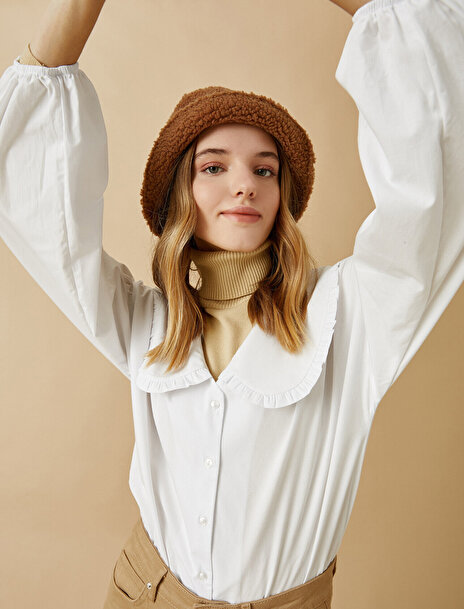 Koton Ole Genç Kız Bebe Yakalı Uzun Kollu Gömlek