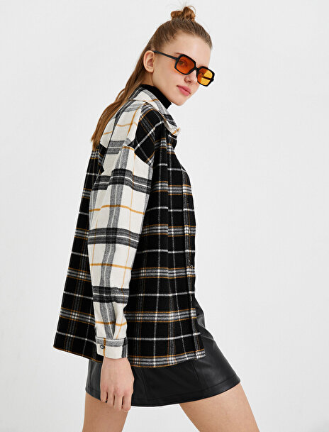 Koton Kadın Ekoseli Oversize Gömlek