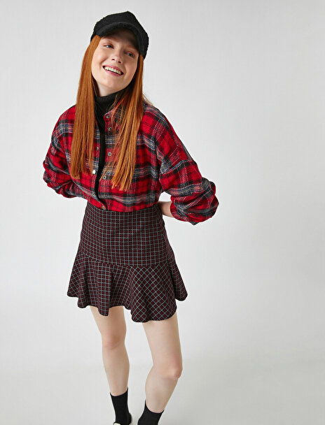 Koton Ole Genç Kız Kareli Uzun Kollu Gömlek