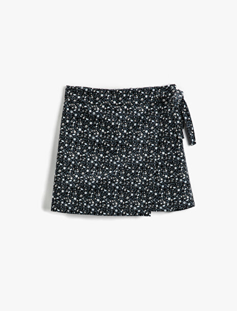 Koton Kadın Çiçek Desenli Beli Kemer Detaylı Pamuklu Şort Etek