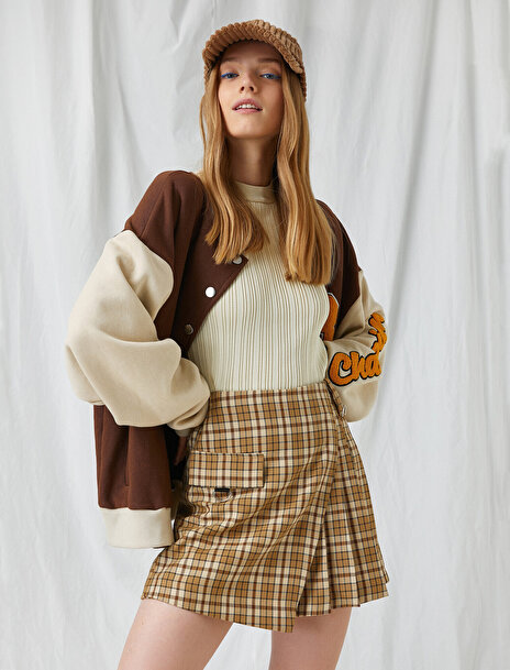 Koton Ole Genç Kız Ekoseli Mini Etek