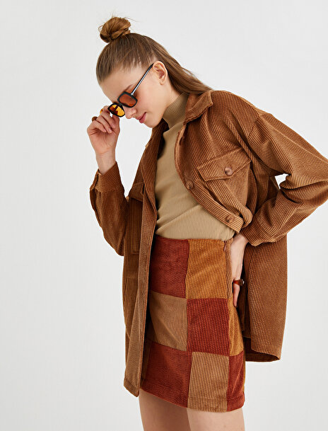 Koton Kadın Renk Bloklu Mini Etek Koton Kadın Renk Bloklu Mini Etek