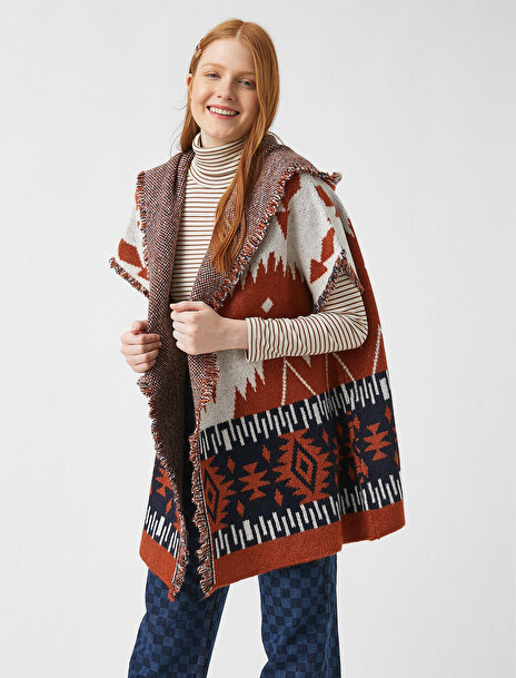 Koton Ole Genç Kız Desenli Kolsuz Panço