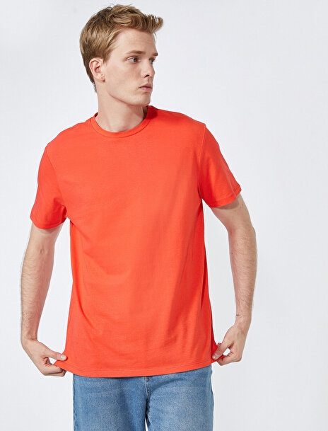 Koton Erkek Loose Fit Basic Tişört Pamuklu