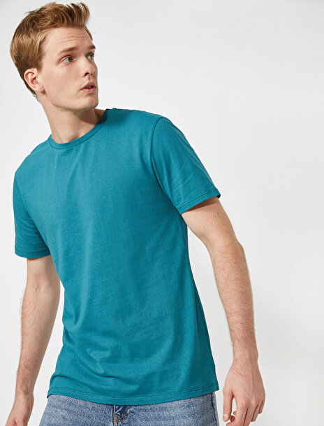 Koton Erkek Loose Fit Basic Tişört Pamuklu