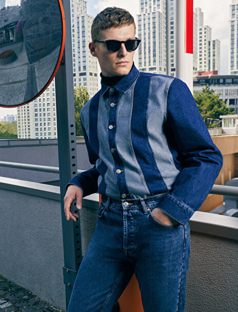 Koton Erkek Renk Bloklu Kot Mont