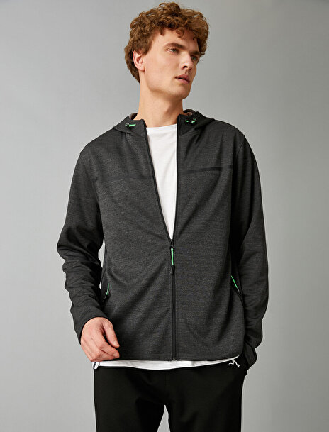 Koton Erkek Spor Kapüşonlu Fermuarlı Sweatshirt
