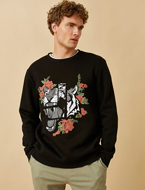 Koton Erkek Kaplan Baskılı Sweatshirt