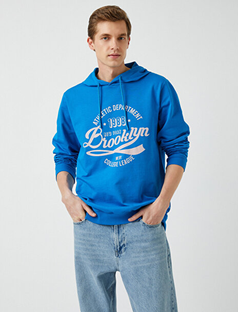 Koton Erkek Brooklyn Baskılı Kapşonlu Sweatshirt