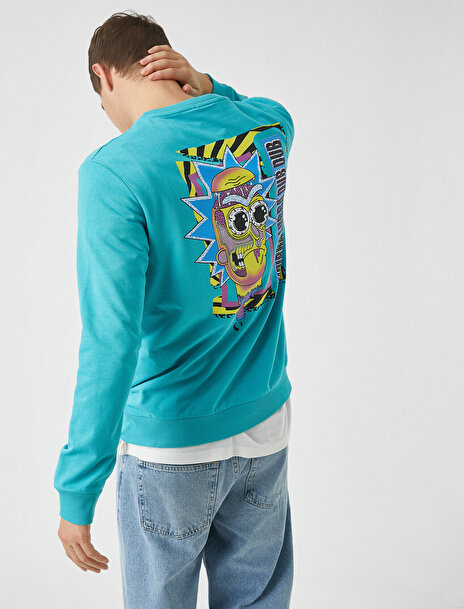 Koton Erkek Rick and Morty Sweatshirt Lisanslı Baskılı