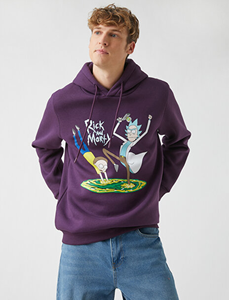 Koton Erkek Rick and Morty Kapüşonlu Sweatshirt Lisanslı Baskılı Koton Erkek Rick and Morty Kapüşonlu Sweatshirt Lisanslı Baskılı