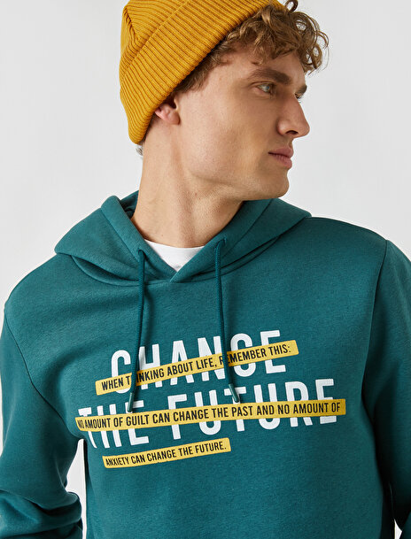 Koton Erkek Slogan Baskılı Kapüşonlu Sweatshirt Koton Erkek Slogan Baskılı Kapüşonlu Sweatshirt