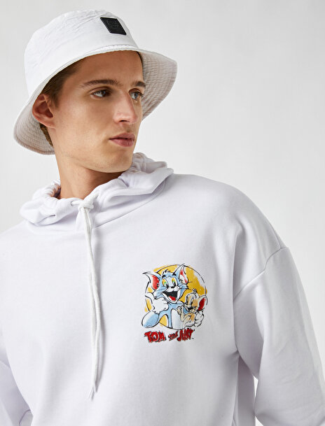 Koton Erkek Tom ve Jerry Kapşonlu Sweatshirt Lisanslı Baskılı