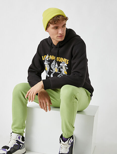 Koton Erkek Looney Tunes Kapüşonlu Sweatshirt Lisanslı Baskılı Koton Erkek Looney Tunes Kapüşonlu Sweatshirt Lisanslı Baskılı