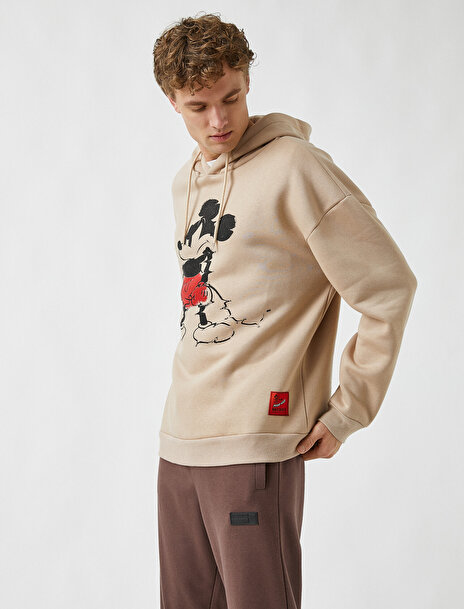 Koton Erkek Mickey Mouse Kapşonlu Sweatshirt Lisanslı Baskılı Koton Erkek Mickey Mouse Kapşonlu Sweatshirt Lisanslı Baskılı