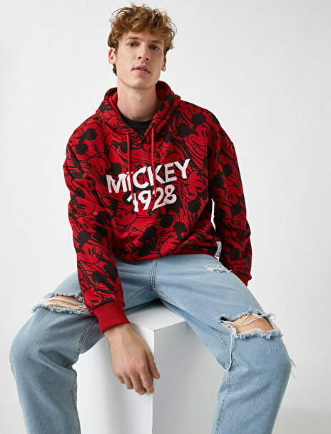Koton Erkek Mickey Mouse Kapşonlu Sweatshirt Lisanslı Baskılı Koton Erkek Mickey Mouse Kapşonlu Sweatshirt Lisanslı Baskılı