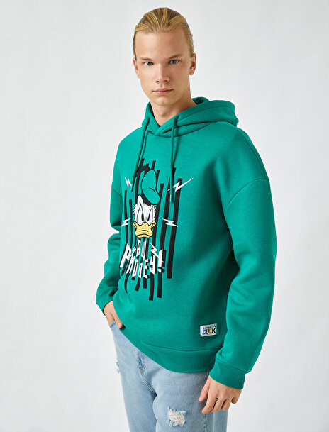 Koton Erkek Donald Duck Kapşonlu Sweatshirt Lisanslı Baskılı Koton Erkek Donald Duck Kapşonlu Sweatshirt Lisanslı Baskılı
