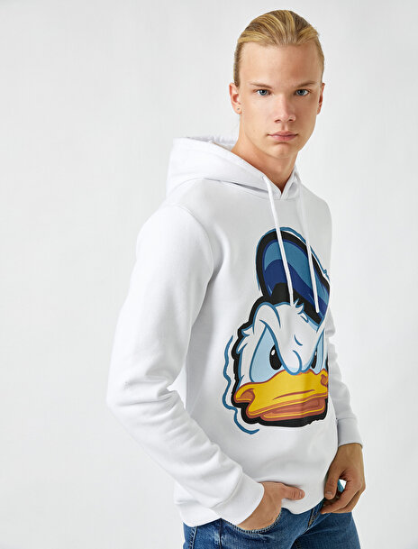 Koton Erkek Donald Duck Kapşonlu Sweatshirt Lisanslı Baskılı Koton Erkek Donald Duck Kapşonlu Sweatshirt Lisanslı Baskılı