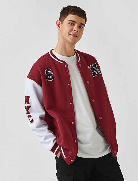 Koton Erkek Kolej Bomber Ceket Sweatshirt
