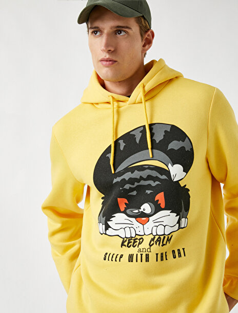 Koton Erkek Kedi Baskılı Kapüşonlu Sweatshirt Koton Erkek Kedi Baskılı Kapüşonlu Sweatshirt