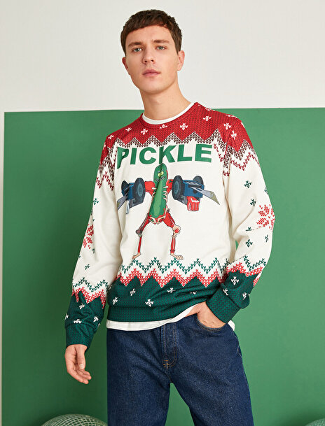 Koton Erkek Rick and Morty Yılbaşı Sweatshirt Lisanslı Baskılı