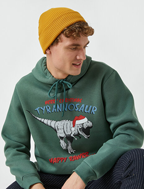 Koton Erkek Yılbaşı Dinozor Baskılı Kapüşonlu Sweatshirt Koton Erkek Yılbaşı Dinozor Baskılı Kapüşonlu Sweatshirt