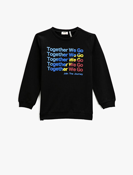 Koton Erkek Çocuk Slogan Baskılı Sweashirt Bisiklet Yaka Koton Erkek Çocuk Slogan Baskılı Sweashirt Bisiklet Yaka