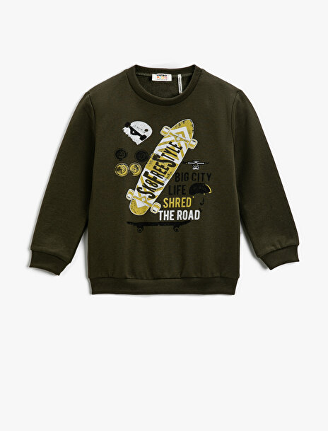Koton Erkek Çocuk Sloganlı Kaykay Baskılı Sweatshirt Bisiklet Yaka Koton Erkek Çocuk Sloganlı Kaykay Baskılı Sweatshirt Bisiklet Yaka