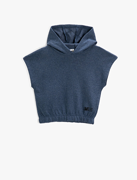 Koton Erkek Çocuk Baskılı Kolsuz Kapüşonlu Sweatshirt Beli Lastikli