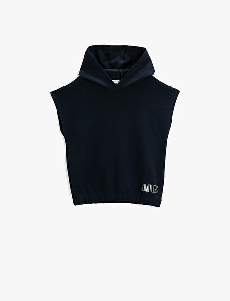 Koton Erkek Çocuk Baskılı Kolsuz Kapüşonlu Sweatshirt Beli Lastikli