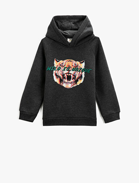 Koton Erkek Çocuk Kaplan Baskılı Kapüşonlu Sweatshirt Koton Erkek Çocuk Kaplan Baskılı Kapüşonlu Sweatshirt