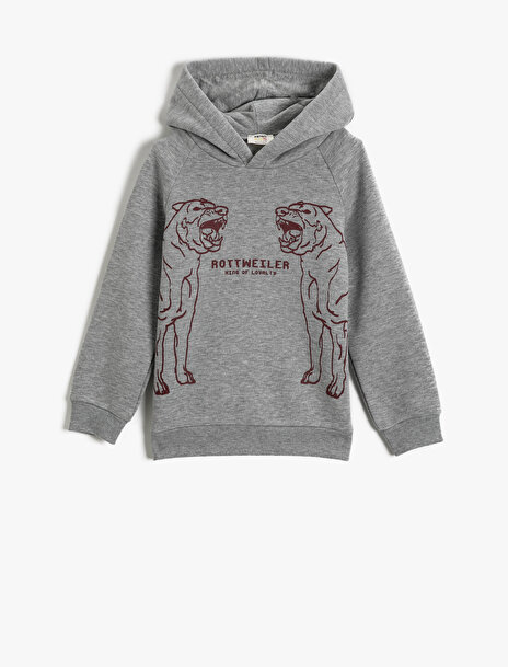 Koton Erkek Çocuk Rottweiler Köpek Baskılı Kapşonlu Sweatshirt Koton Erkek Çocuk Rottweiler Köpek Baskılı Kapşonlu Sweatshirt