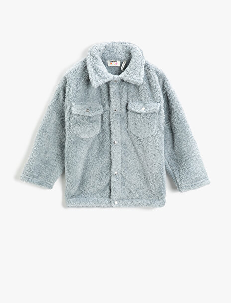 Koton Erkek Çocuk Peluş Uzun Kollu Mont Cepli