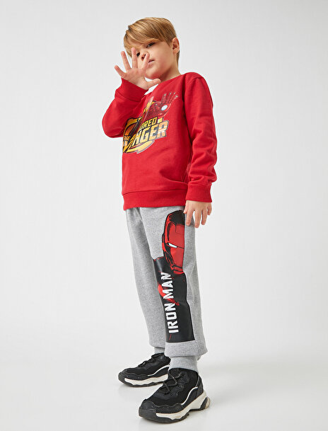 Koton Erkek Çocuk Iron Man Lisanslı Baskılı Eşofman Altı Jogger Beli Bağlamalı