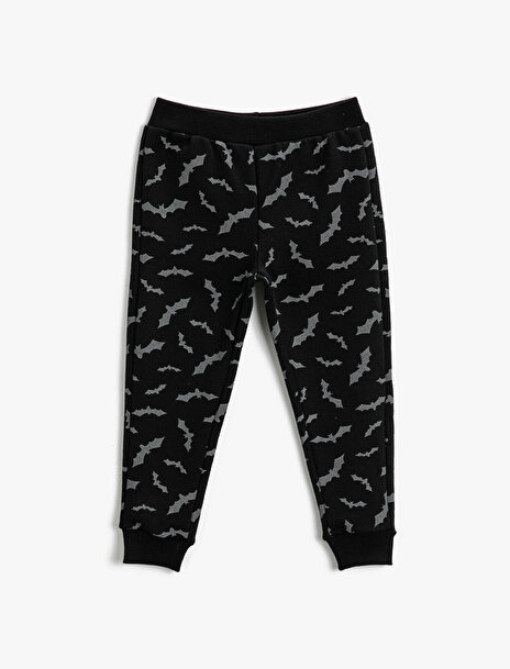 Koton Erkek Çocuk Yarasa Baskılı Jogger Eşofman Altı Beli Lastikli