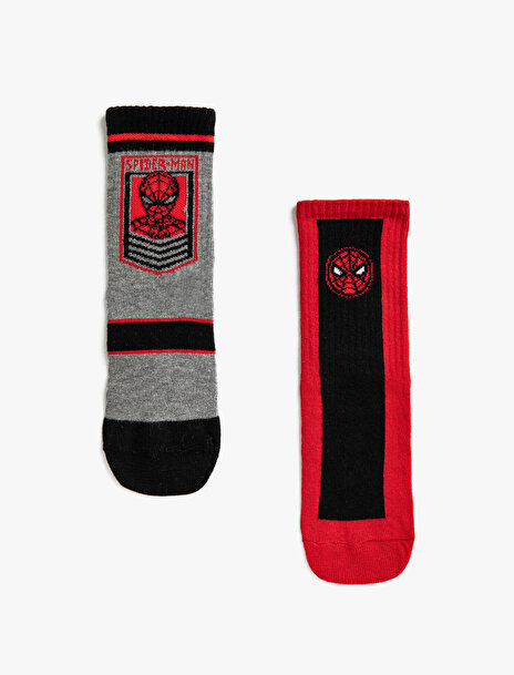 Koton Erkek Çocuk Spiderman Lisanslı Baskılı 2'li Soket Çorap Seti