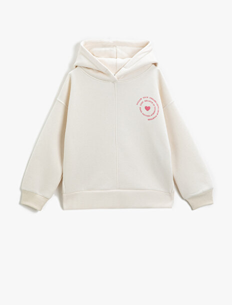 Koton Kız Çocuk Basic Slogan Baskılı Kapüşonlu Sweatshirt Uzun Kollu Koton Kız Çocuk Basic Slogan Baskılı Kapüşonlu Sweatshirt Uzun Kollu