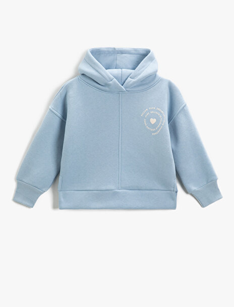 Koton Kız Çocuk Basic Slogan Baskılı Kapüşonlu Sweatshirt Uzun Kollu Koton Kız Çocuk Basic Slogan Baskılı Kapüşonlu Sweatshirt Uzun Kollu