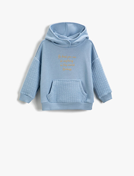 Koton Kız Çocuk Kapüşonlu Kanguru Cepli Oversize Sweatshirt Kapitone Detaylı Koton Kız Çocuk Kapüşonlu Kanguru Cepli Oversize Sweatshirt Kapitone Detaylı
