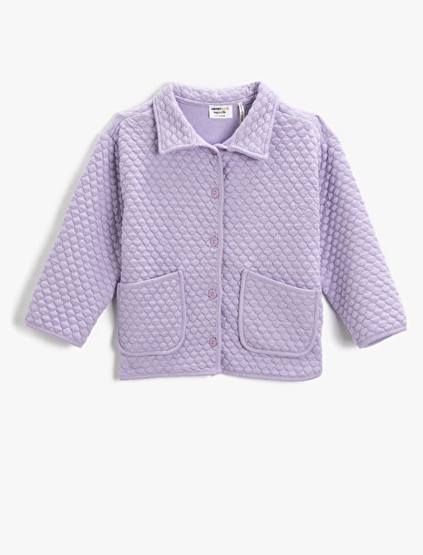 Koton Kız Çocuk Kapitoneli Sweatshirt Gömlek Yaka Uzun Kollu Cepli Koton Kız Çocuk Kapitoneli Sweatshirt Gömlek Yaka Uzun Kollu Cepli