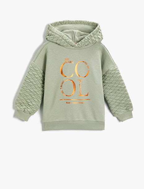 Koton Kız Çocuk Kapitone Detaylı Baskılı Kapşonlu Sweatshirt Koton Kız Çocuk Kapitone Detaylı Baskılı Kapşonlu Sweatshirt