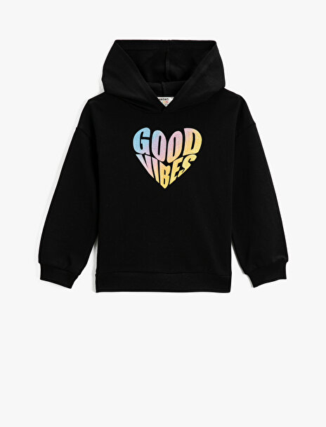 Koton Kız Çocuk Simli Slogan Baskılı Kapüşonlu Sweatshirt Pamuklu Koton Kız Çocuk Simli Slogan Baskılı Kapüşonlu Sweatshirt Pamuklu
