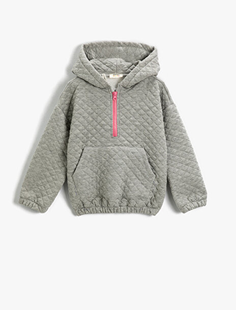 Koton Kız Çocuk Kapitone Kapşonlu Sweatshirt Kanguru Cepli Koton Kız Çocuk Kapitone Kapşonlu Sweatshirt Kanguru Cepli